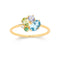 9ct multi gemstone & diamond scatter ring