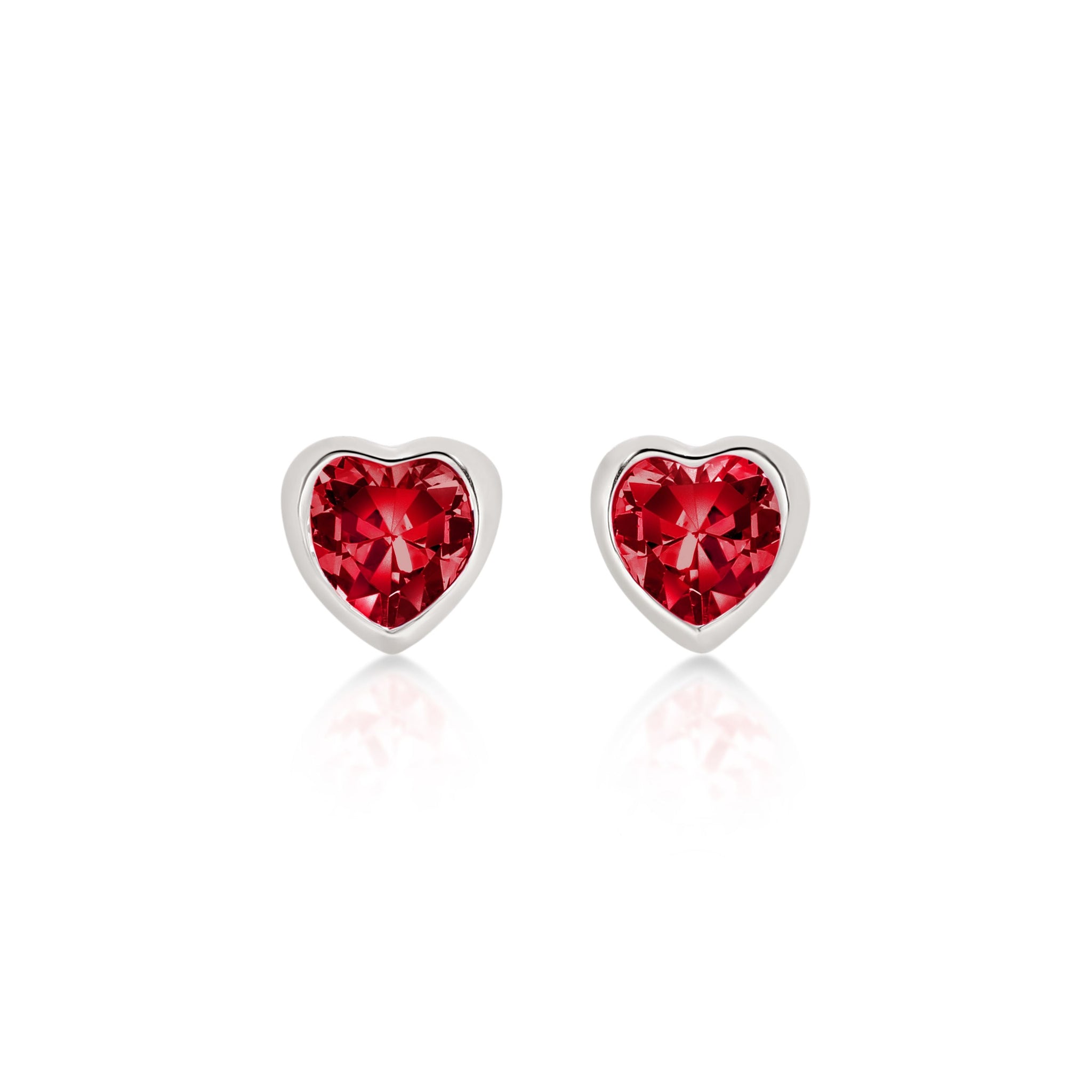 Silver JULY Birthstone Studs