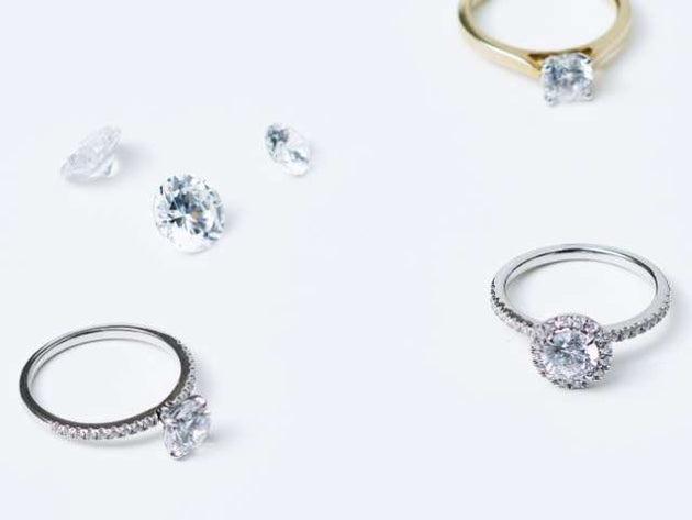 9ct multi gemstone & diamond scatter ring